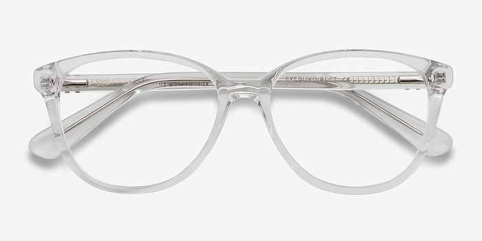 Hepburn | Clear/White | Women Acetate Eyeglasses | EyeBuyDirect