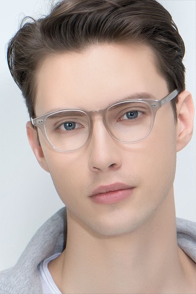 Lucid | Clear Gray Acetate Eyeglasses | EyeBuyDirect